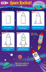 Draw a Rocket Ship to Outer Space! - Peewee Picasso